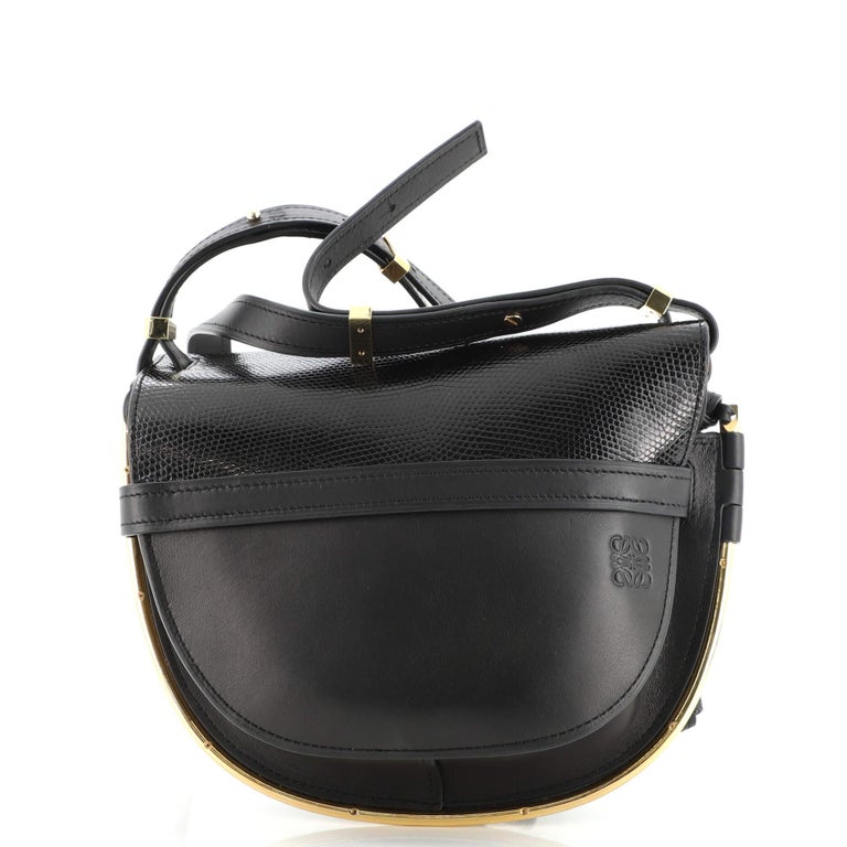 Loewe Gate Shoulder Bag Lizard and Leather Small For Sale at 1stDibs