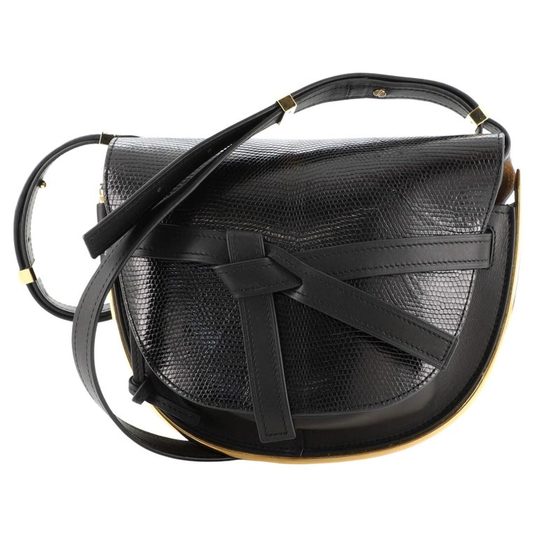 Loewe Gate Shoulder Bag Lizard and Leather Small For Sale at 1stDibs