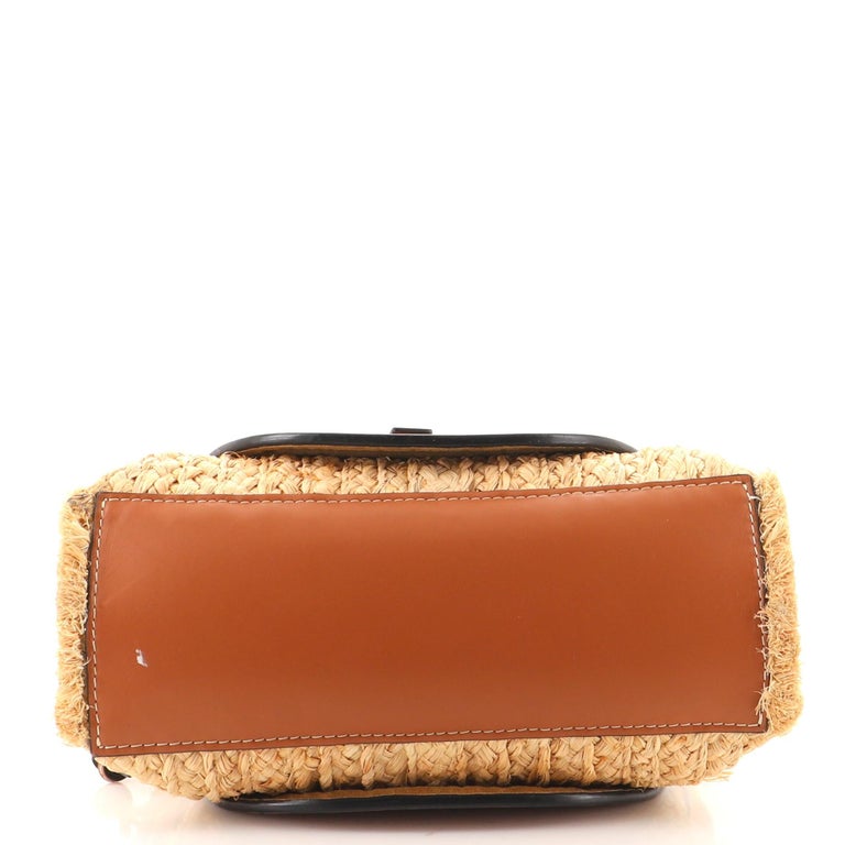 Loewe Gate Tote Leather and Straw Small For Sale at 1stDibs
