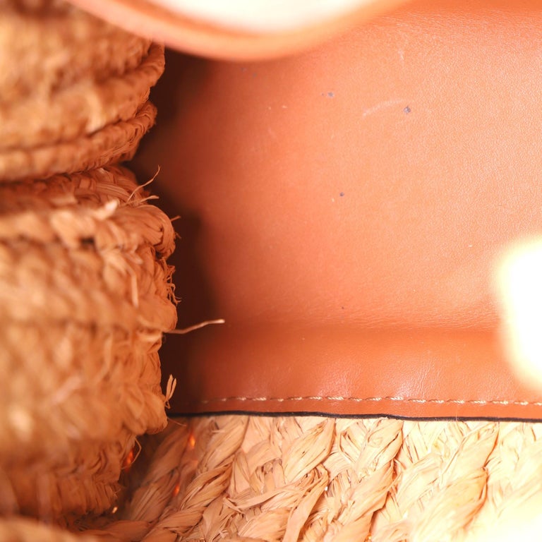 Loewe Gate Tote Leather and Straw Small For Sale at 1stDibs