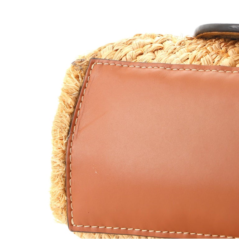 Loewe Gate Tote Leather and Straw Small For Sale at 1stDibs