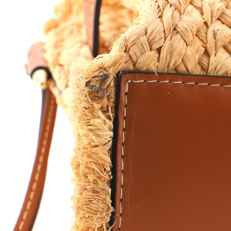 Loewe Gate Tote Leather and Straw Small For Sale at 1stDibs
