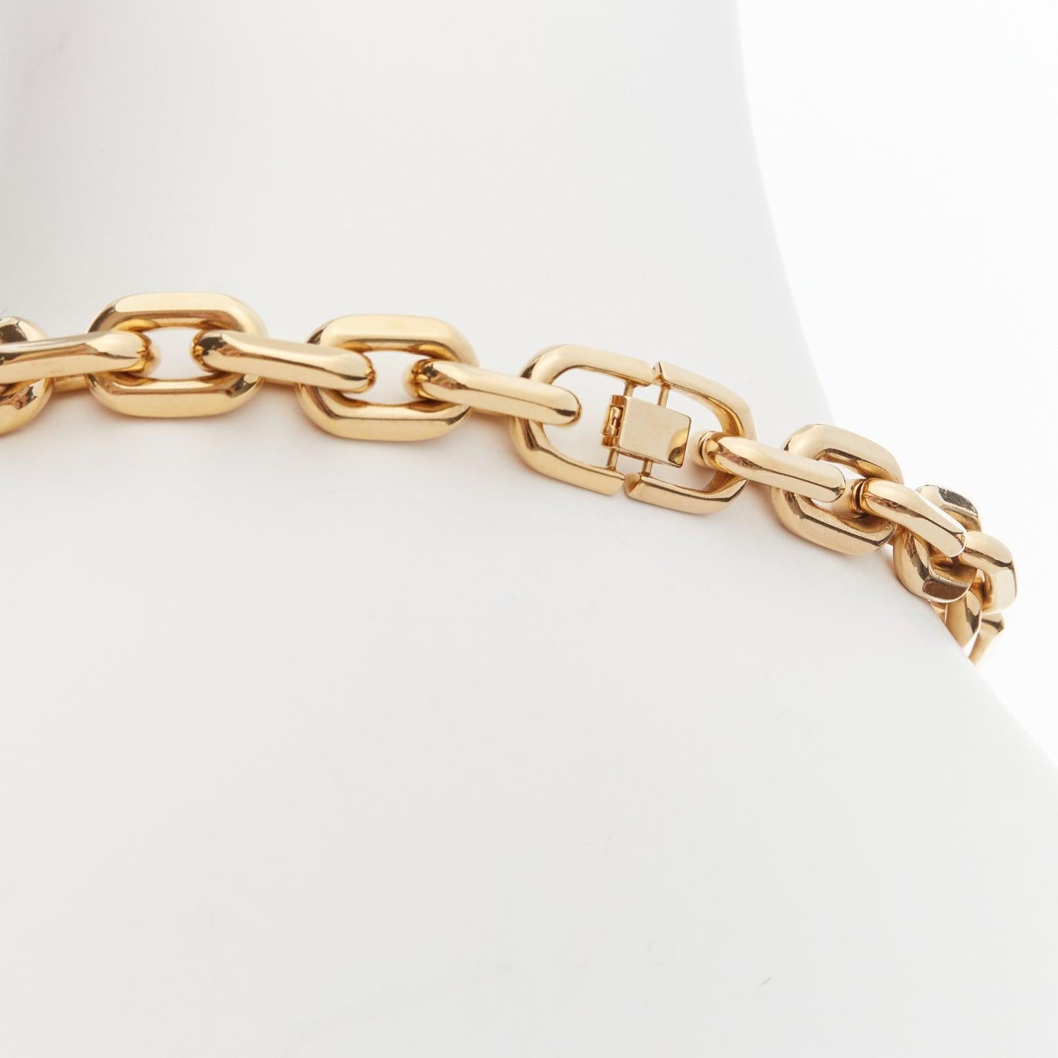 LOEWE gold tone metal chunky curb chain back clasp long necklace For ...