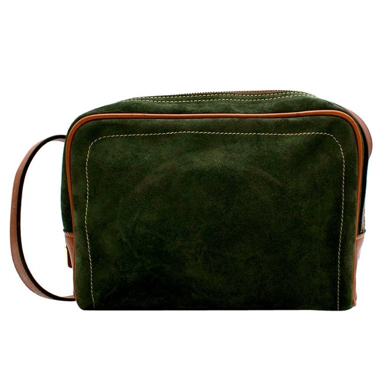 Loewe Green Suede Vintage Shoulder Bag at 1stDibs