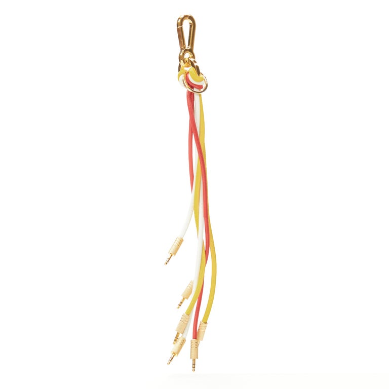 LOEWE leather cord wire gold-tone metal plug bag charm keyring at 1stDibs