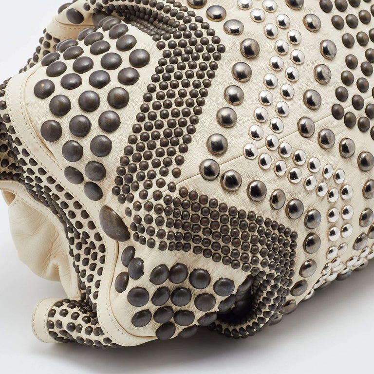 Loewe Light Beige Leather Special Edition Embellished Aire Hobo For ...