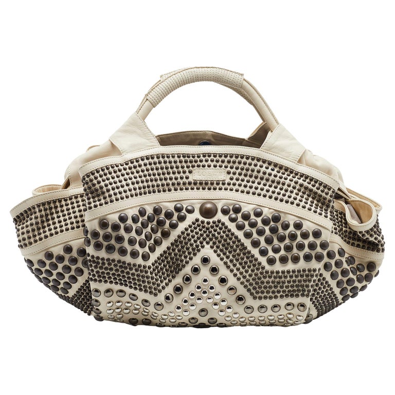 Loewe Light Beige Leather Special Edition Embellished Aire Hobo For ...