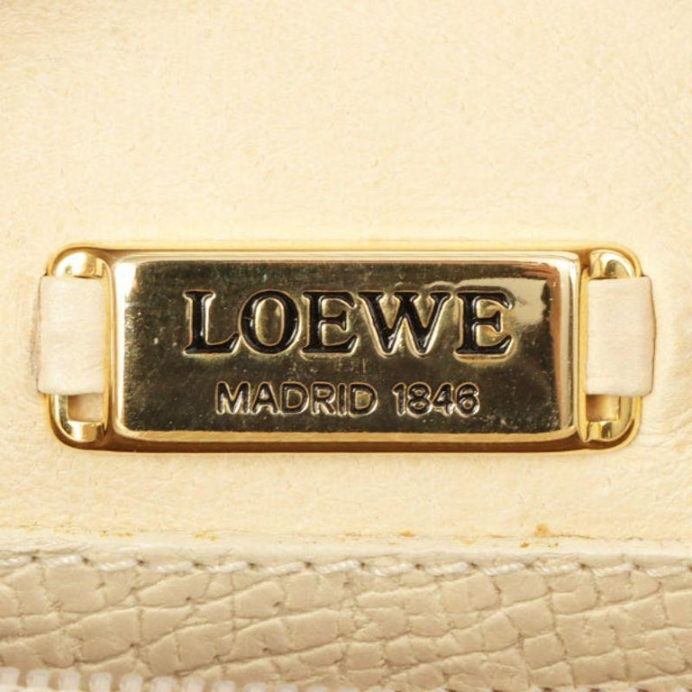 Loewe Logo Embossed Hand Bag Ivory For Sale at 1stDibs