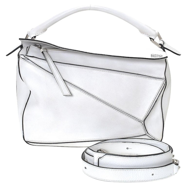 Loewe Medium Puzzle White handbag For Sale at 1stDibs