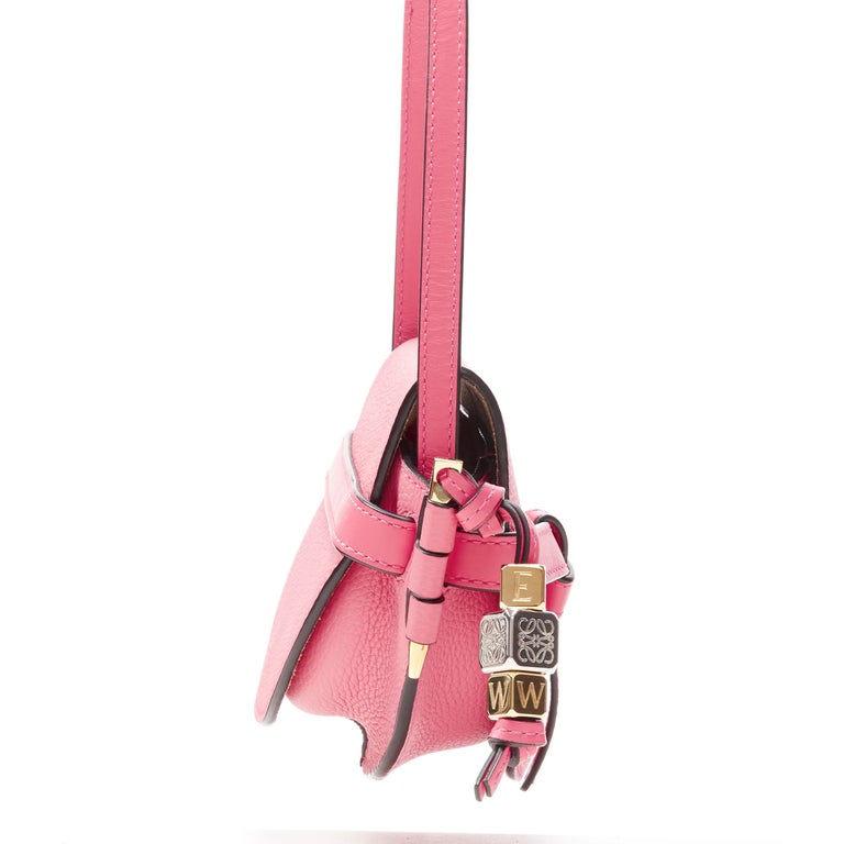 LOEWE Mini Gate light pink knot strap half moon crossbody bag For Sale ...