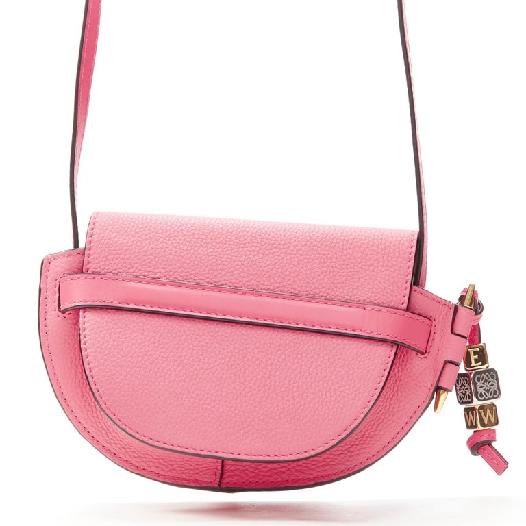 LOEWE Mini Gate light pink knot strap half moon crossbody bag For Sale ...