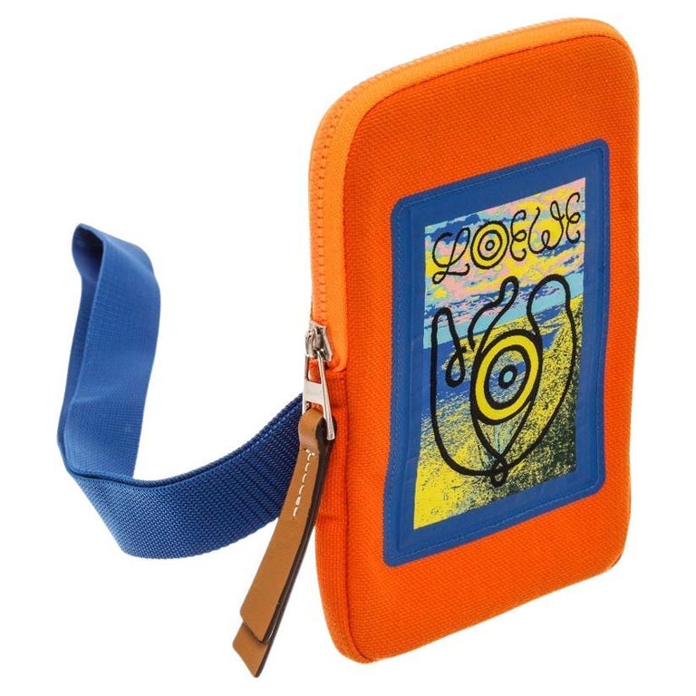 Loewe Orange Canvas with Jacquard Logo Crossbody Pouch For Sale at 1stDibs