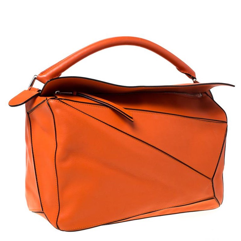 Loewe Orange Leather Puzzle Bag For Sale at 1stDibs | loewe puzzle bag ...
