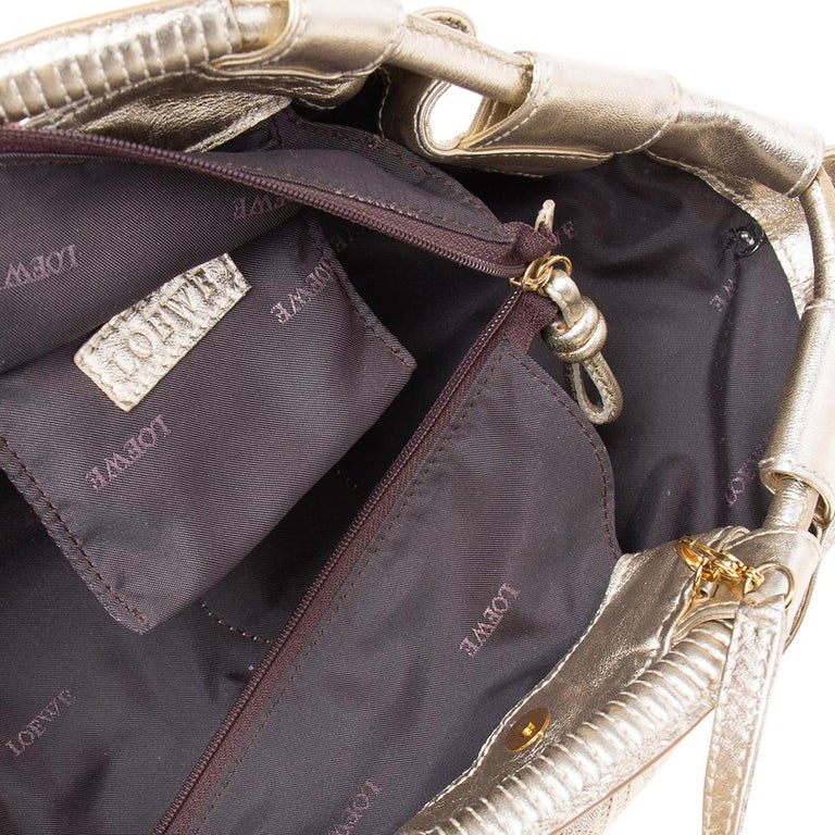 Loewe Pale Gold Leather Aire Crossbody Bag at 1stDibs