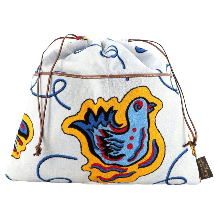 Loewe Paula's Ibiza Drawstring Pouch Printed Terry Cloth For Sale at ...
