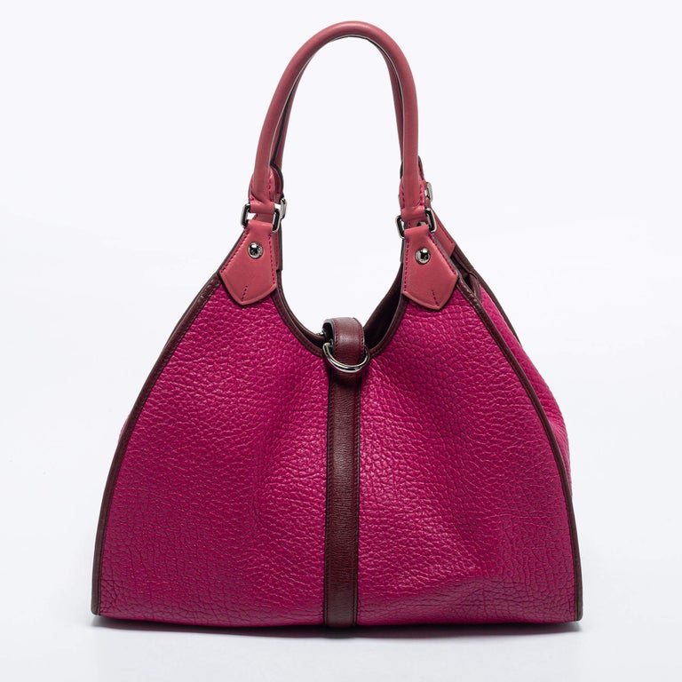 Loewe Pink/Brown Leather Turnlock Shoulder Bag For Sale at 1stDibs