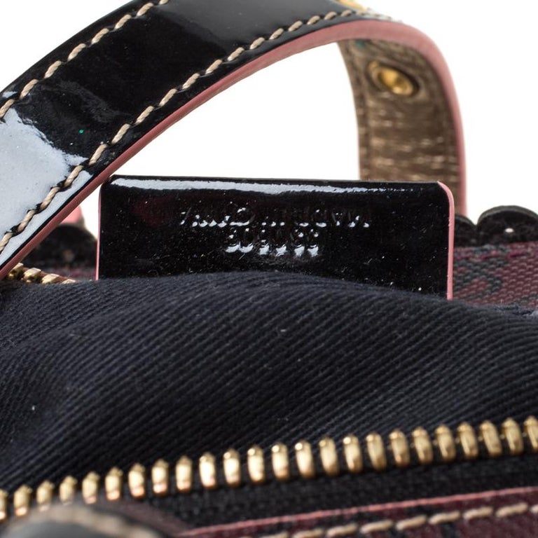 Loewe Purple/Black Momogram PVC and Patent Leather Satchel at 1stDibs