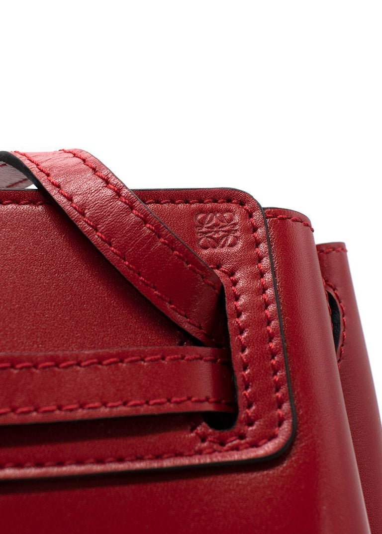 Loewe Red Leather Mini Tote Bag For Sale at 1stDibs