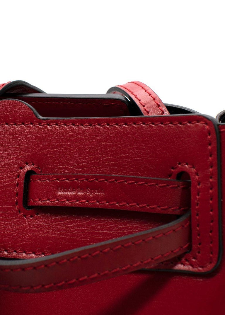 Loewe Red Leather Mini Tote Bag For Sale at 1stDibs