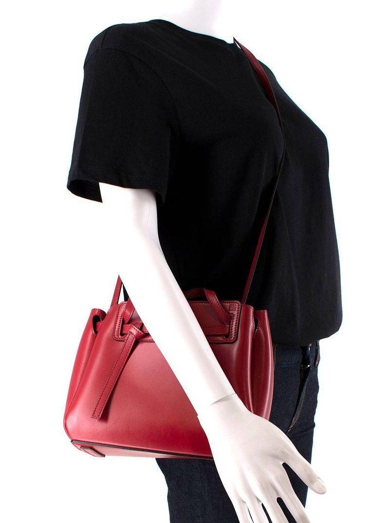 Loewe Red Leather Mini Tote Bag For Sale at 1stDibs