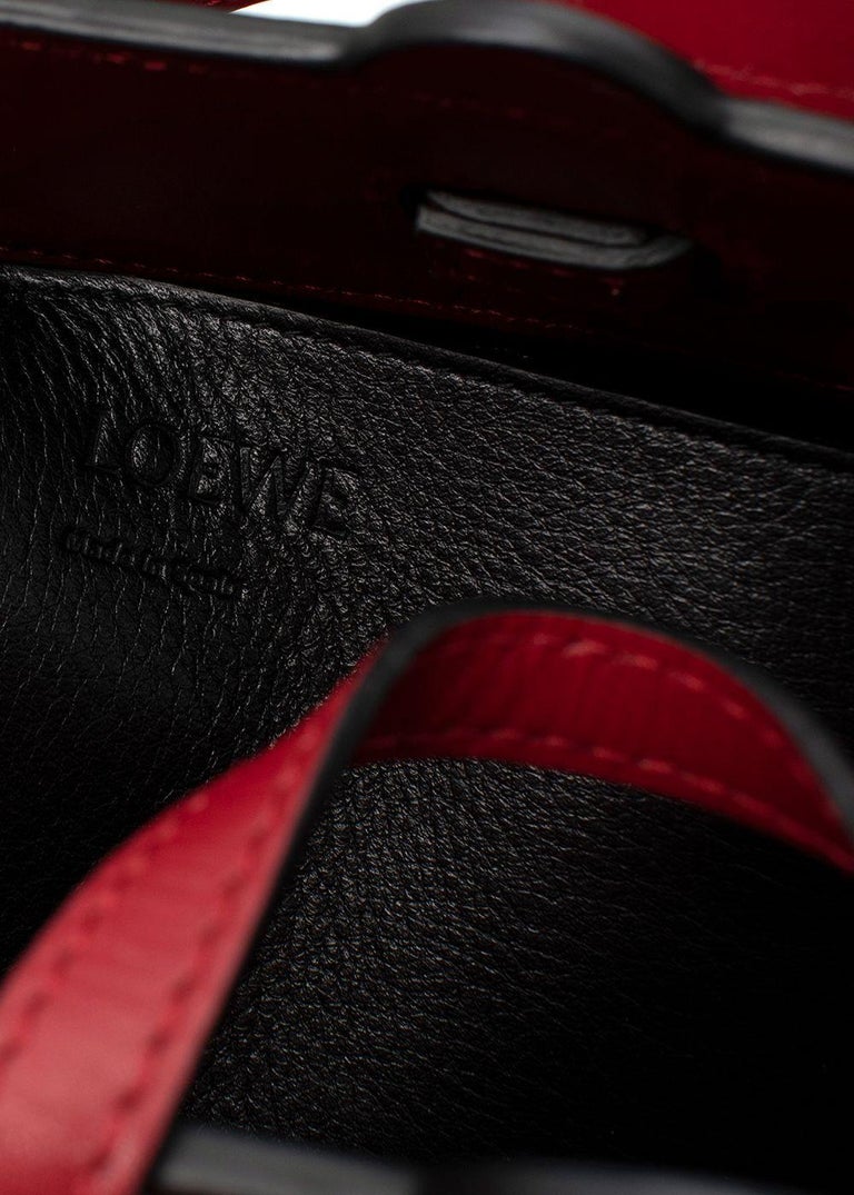 Loewe Red Leather Mini Tote Bag For Sale at 1stDibs