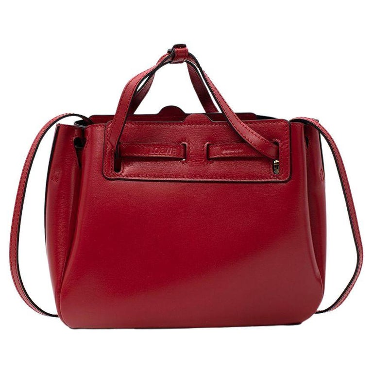 Loewe Red Leather Mini Tote Bag For Sale at 1stDibs