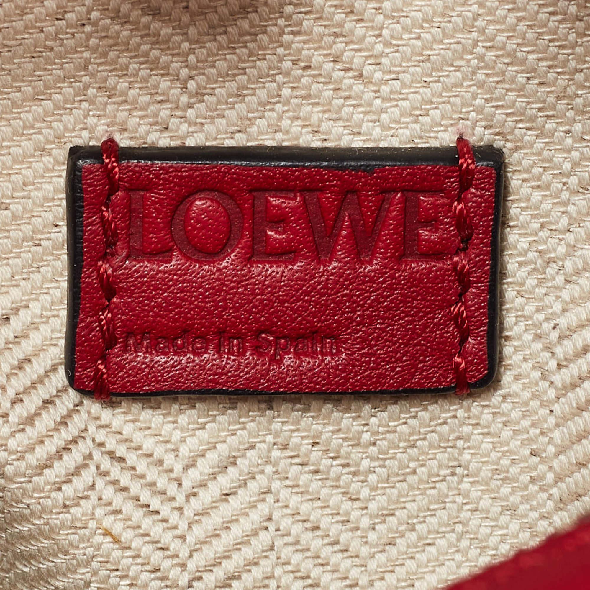 Loewe Red Leather Nano Puzzle Shoulder Bag For Sale at 1stDibs