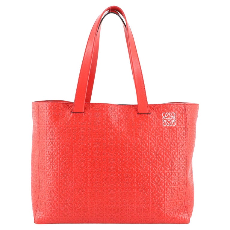 Loewe T Shopper Tote Anagram Embossed Leather For Sale at 1stDibs