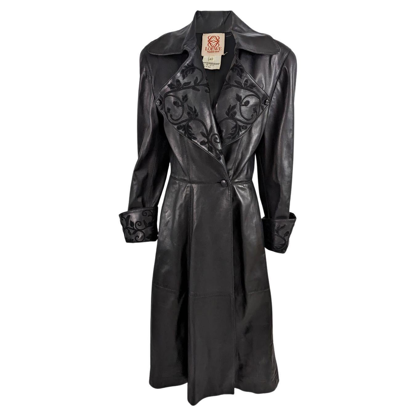 Loewe Rare Vintage 1960s Brown Suede Leather Double Breasted Coat For ...