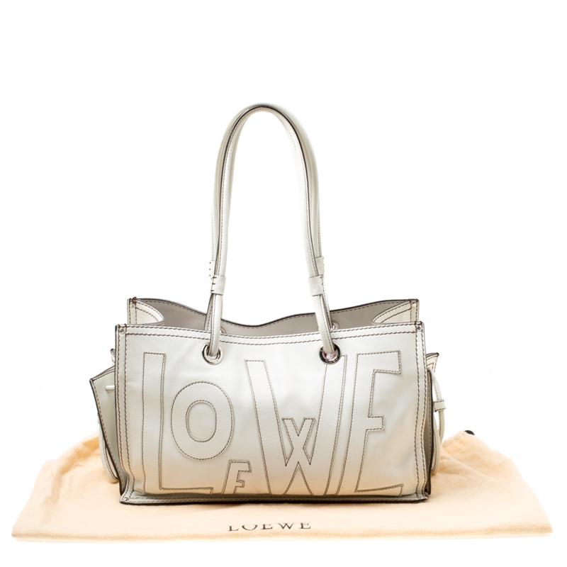 Loewe White Leather Shopping Tote For Sale at 1stDibs | loewe white ...