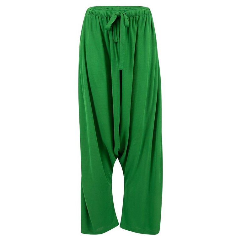 Loewe Women's Green High Rise Sagging Trousers For Sale at 1stDibs