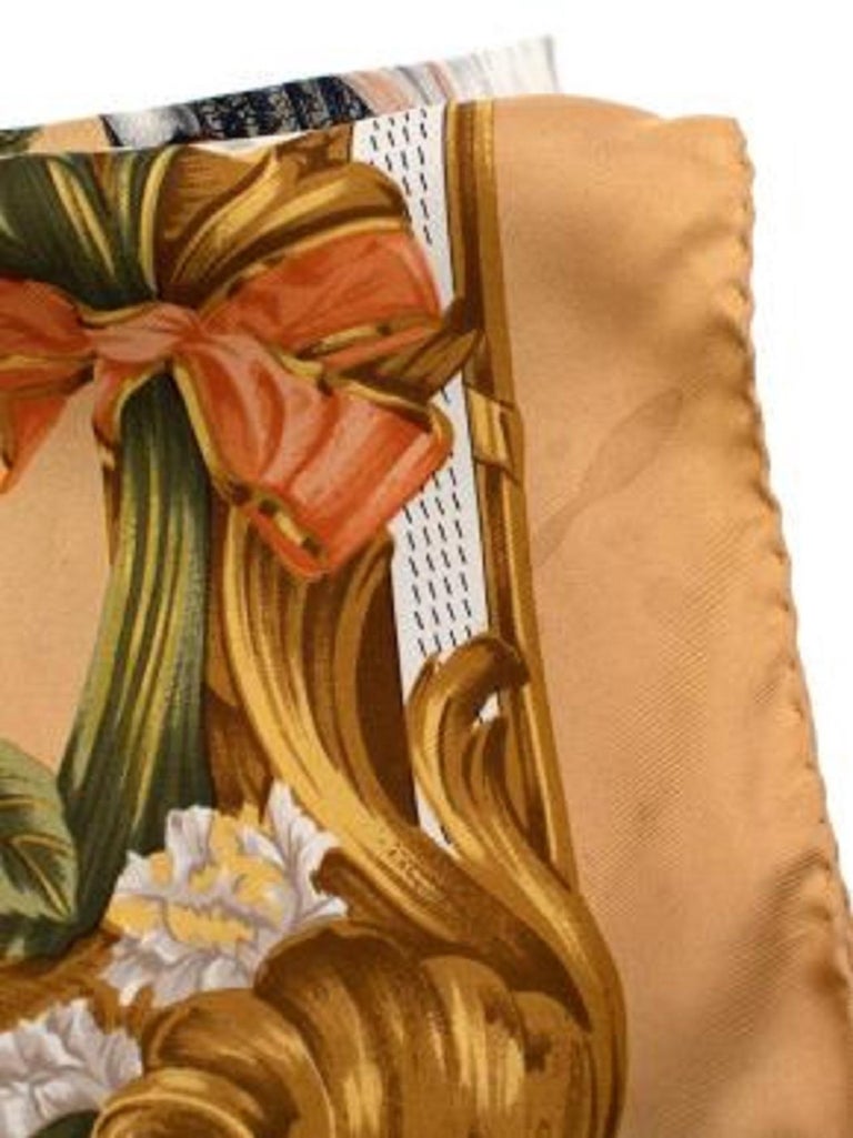 Loewe Yellow Floral 'Cartones de Goya' Vintage Silk Scarf 90 For Sale ...