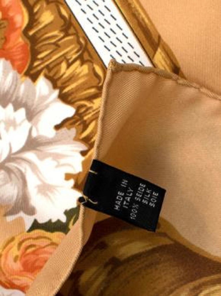 Loewe Yellow Floral 'Cartones de Goya' Vintage Silk Scarf 90 For Sale ...