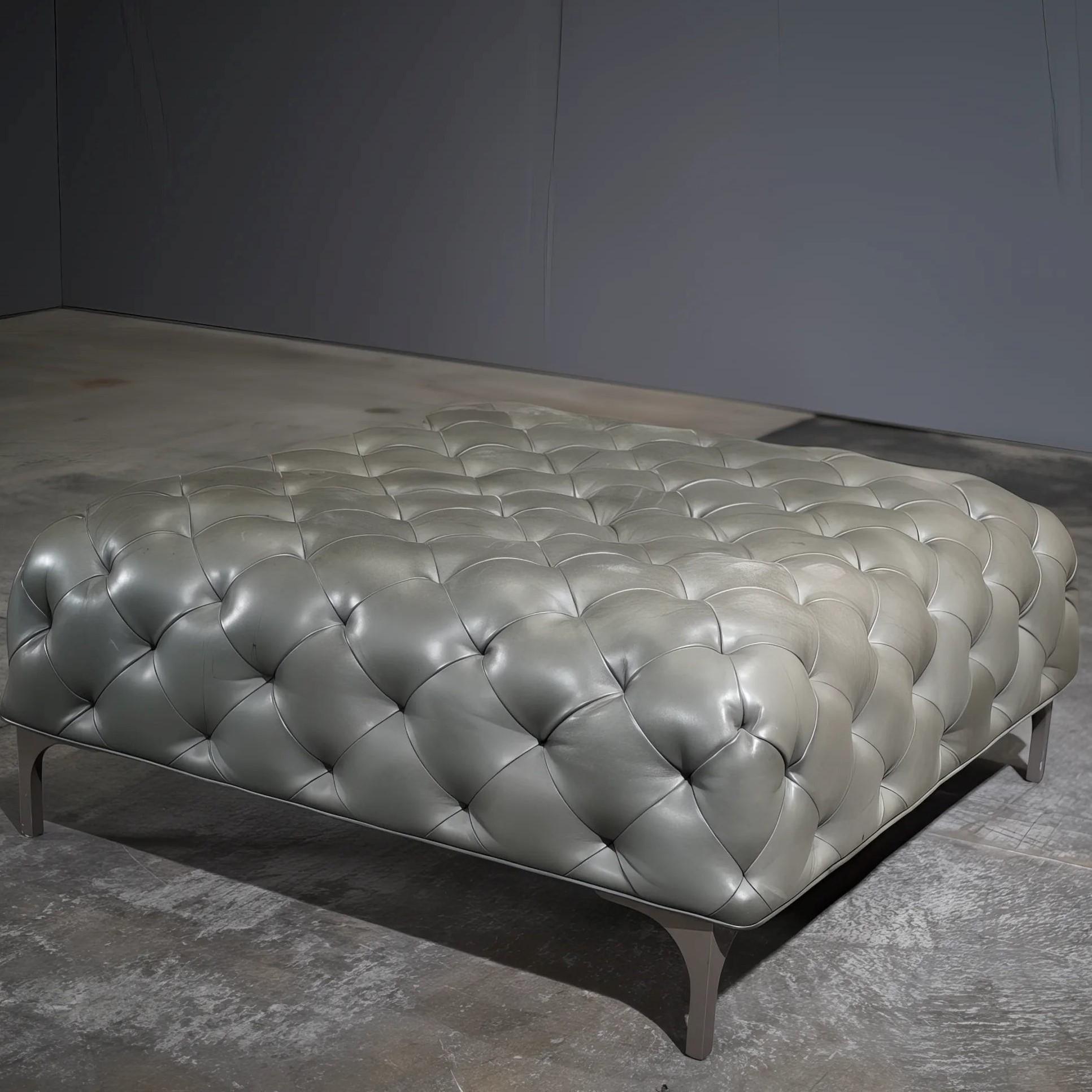 Lof's Gurian Arthur Leather Chesterfield Ottoman by Zeno Nugari For ...