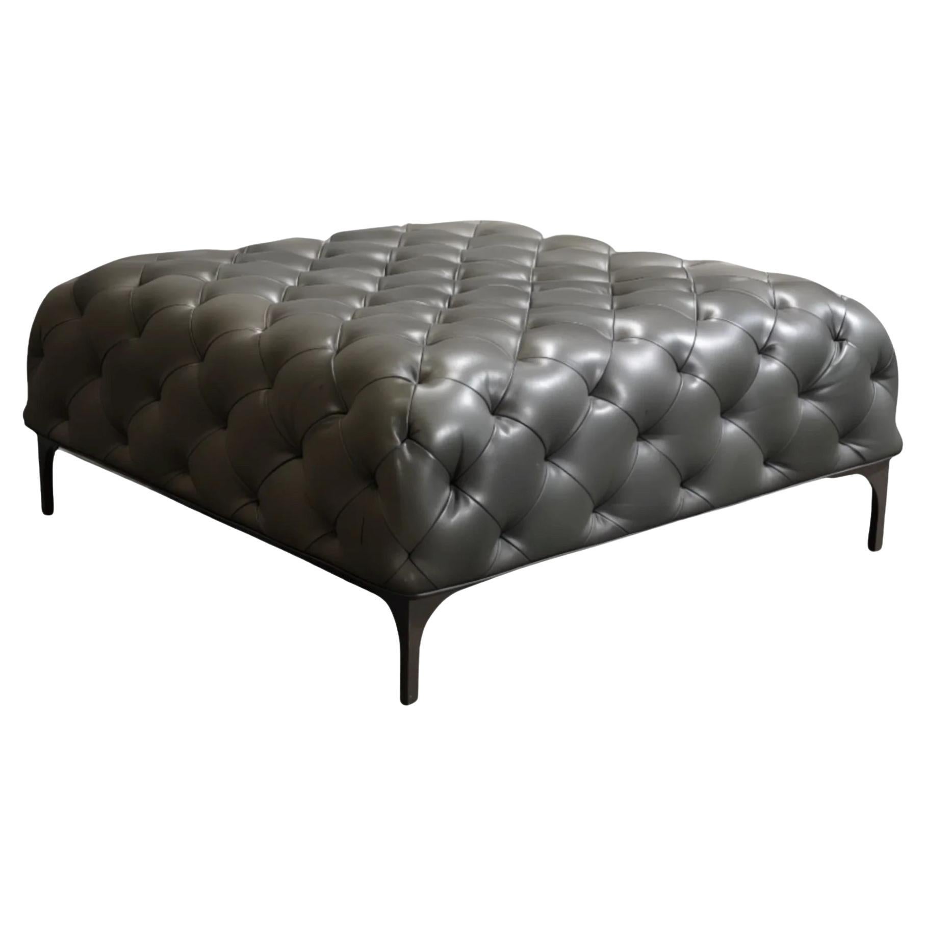 Lof's Gurian Arthur Leather Chesterfield Ottoman by Zeno Nugari For ...