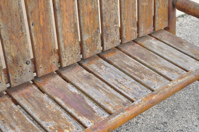 Log Cabin Primitive Adirondack Wooden Log Outdoor Bench Sofa Set, 2 Pcs ...