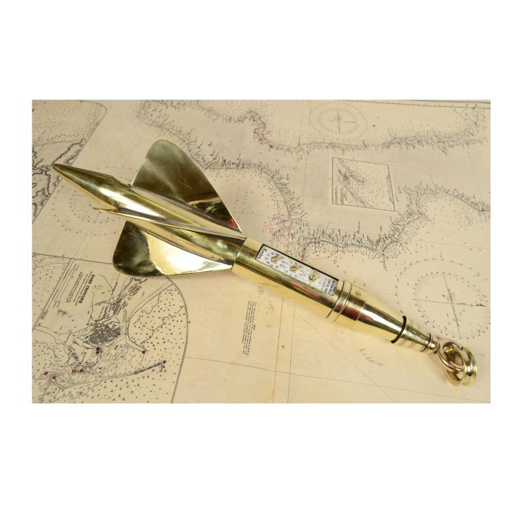 Log or Nautical Speedometer Made of Brass in the Shape of a Harpoon ...