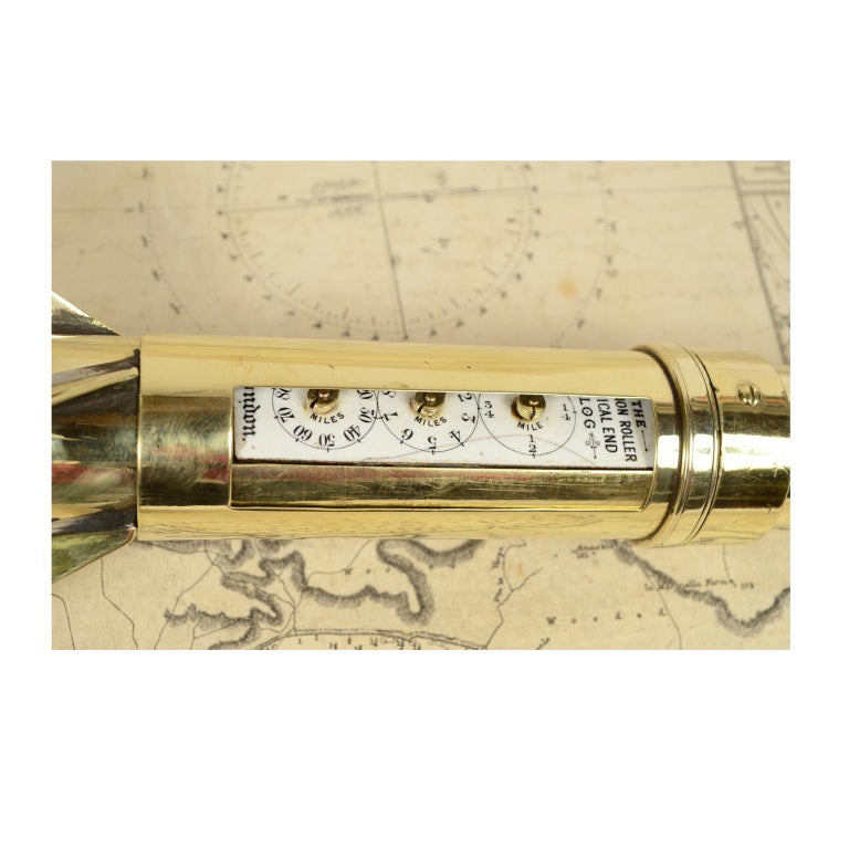 Log or Nautical Speedometer Made of Brass in the Shape of a Harpoon ...