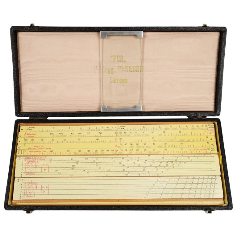 Logarithmic Slide Rule Original Box, 1930s at 1stDibs