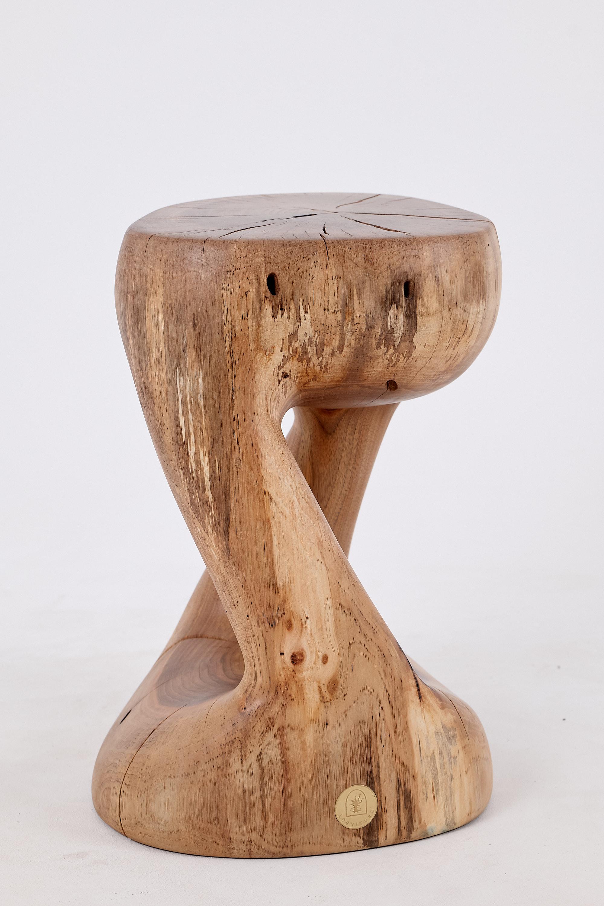 Logniture, Walnut Solid Wood Sculptural Side Table, Original ...