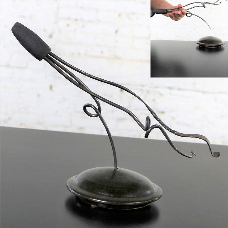 Loligo or Squid Metal Sculptures on Stone and Ceramic Bases by Larry ...