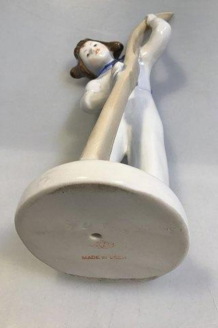 Lomonosov Figurine Boy with Ski For Sale at 1stDibs