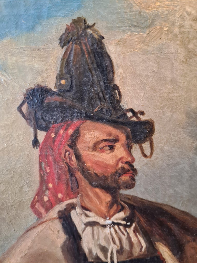 French Mid 19th Century Portrait of an Italian Brigand For Sale at 1stDibs