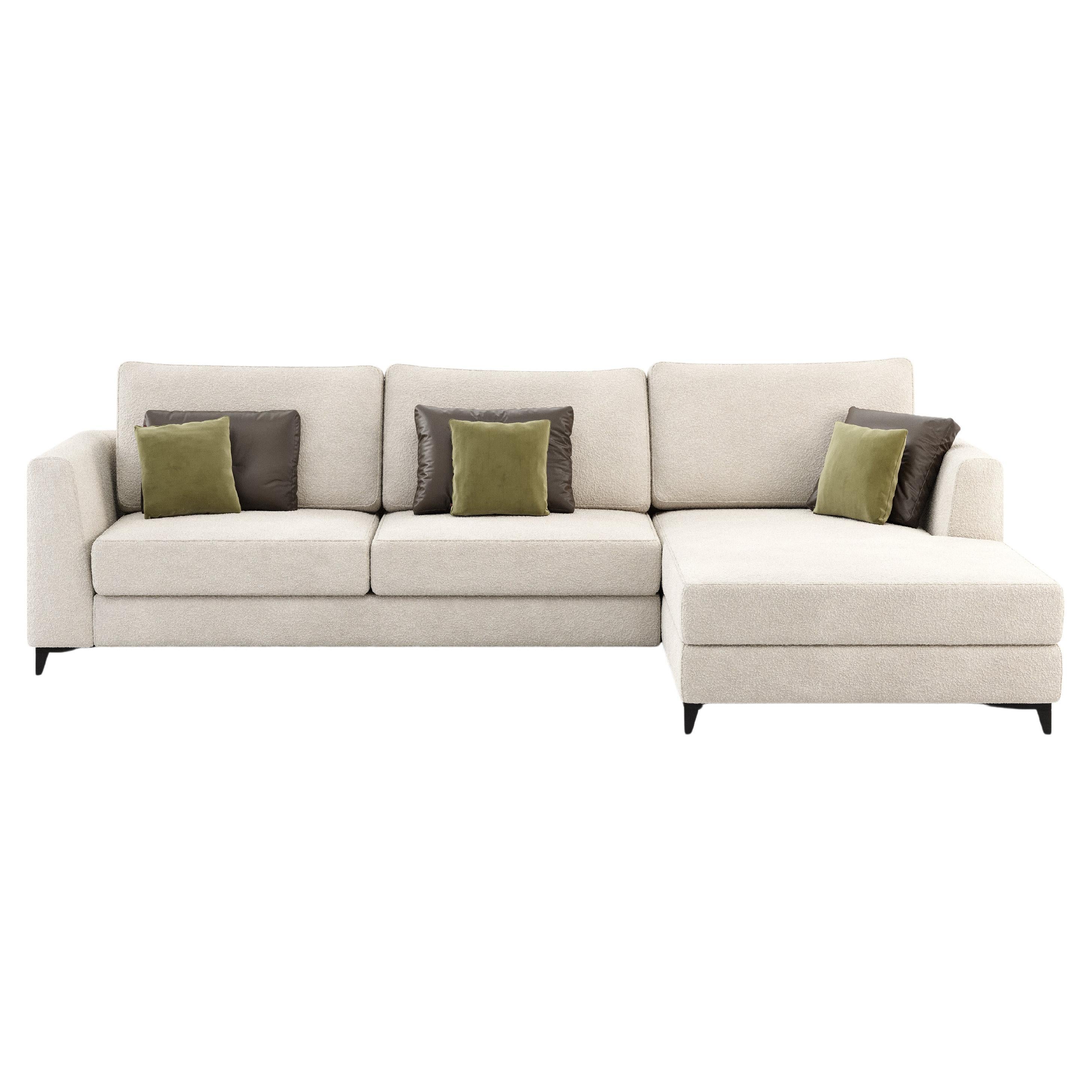 Fuji Sofa Upholstered with Cream and Textured Fabric by Laura Gonzalez ...