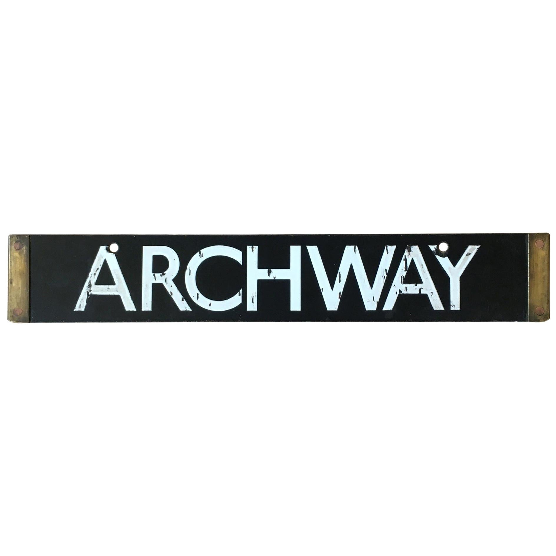 Original enameled London underground subway sign For Sale at 1stdibs