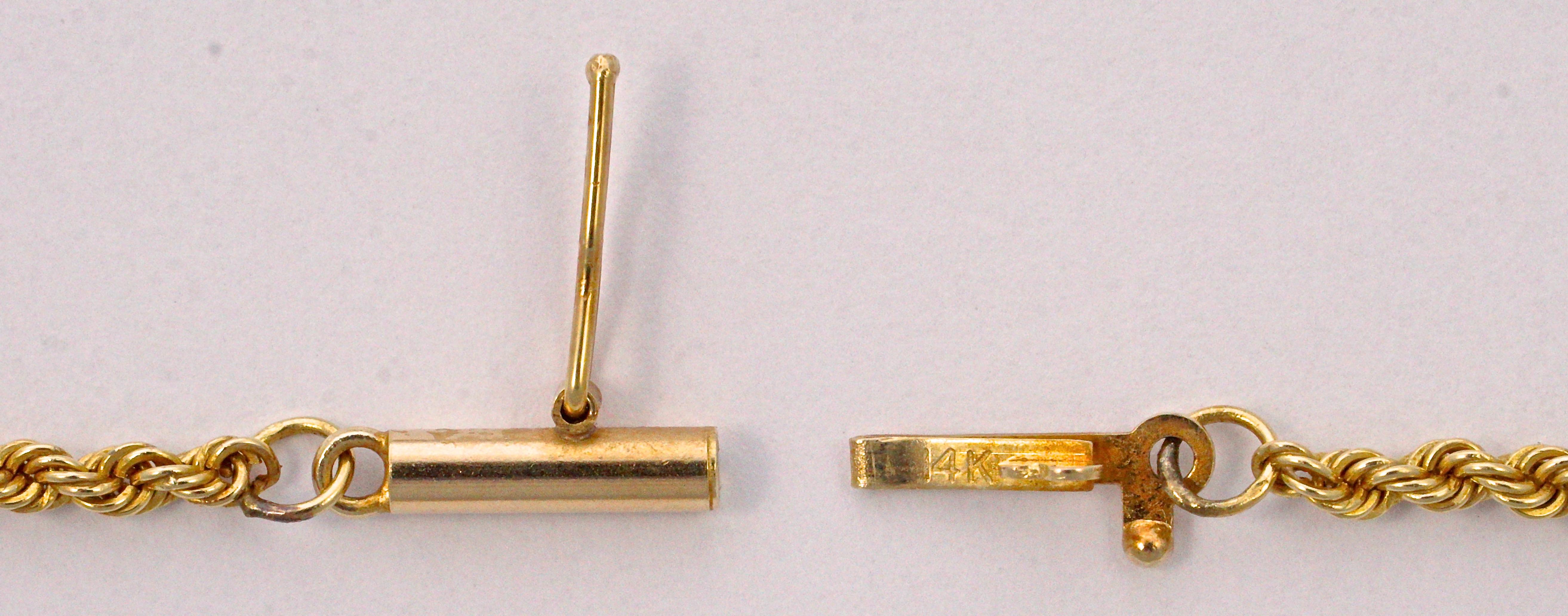 14K Gold 30 inch Rope Twist Chain Necklace at 1stDibs | 30 inch rope ...