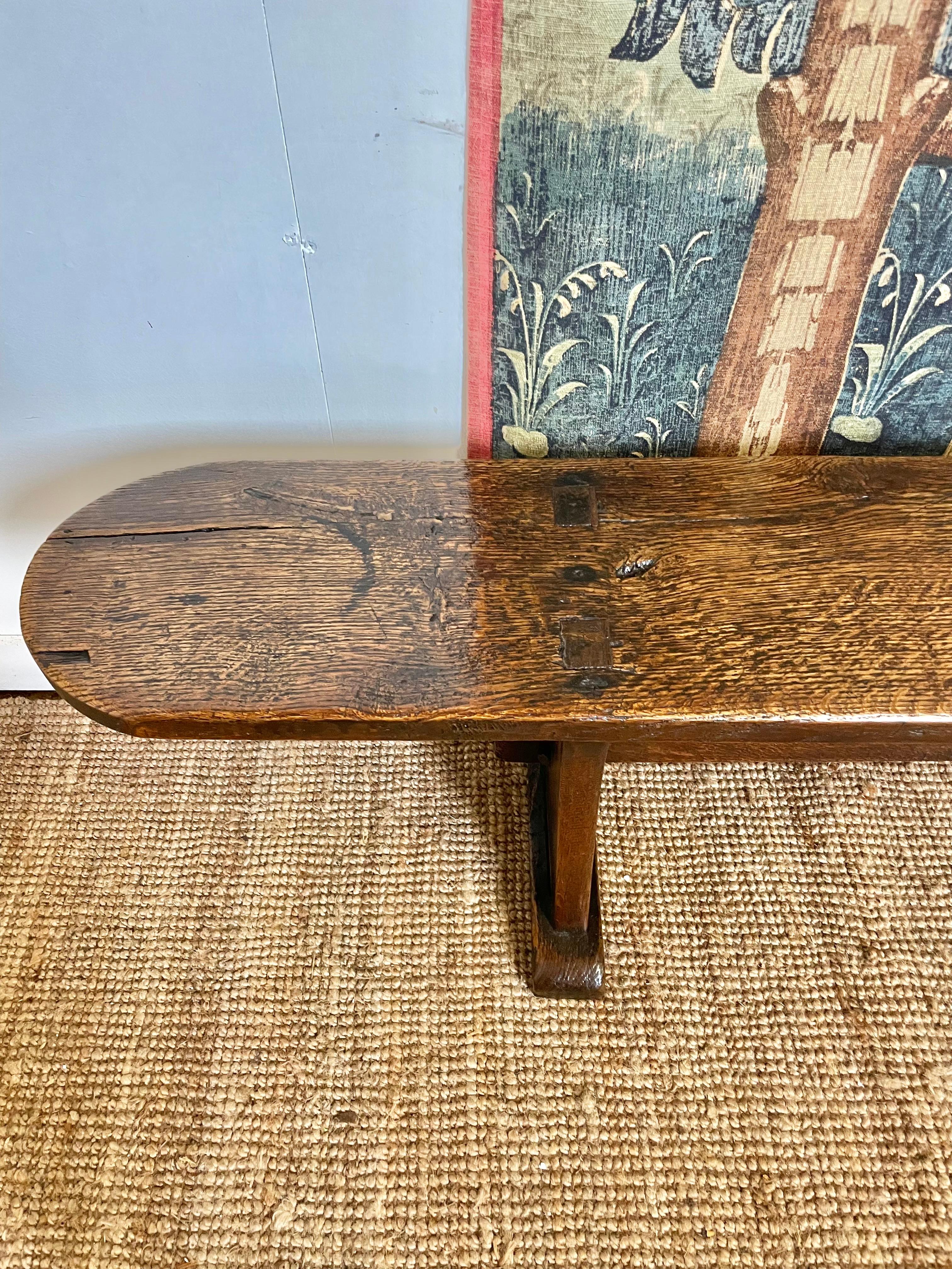 Long 19th century oak bench 3m For Sale at 1stDibs