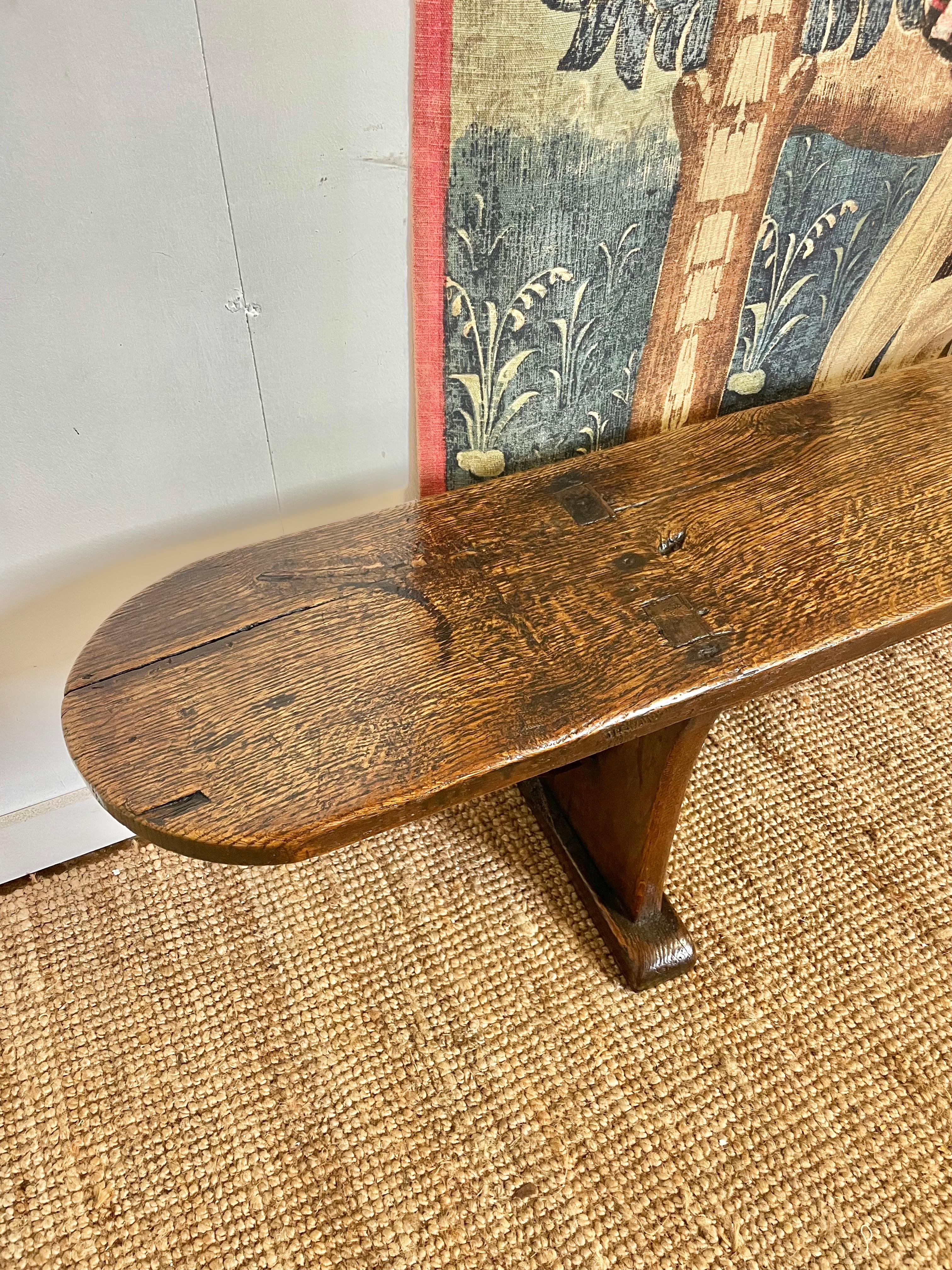Long 19th century oak bench 3m For Sale at 1stDibs