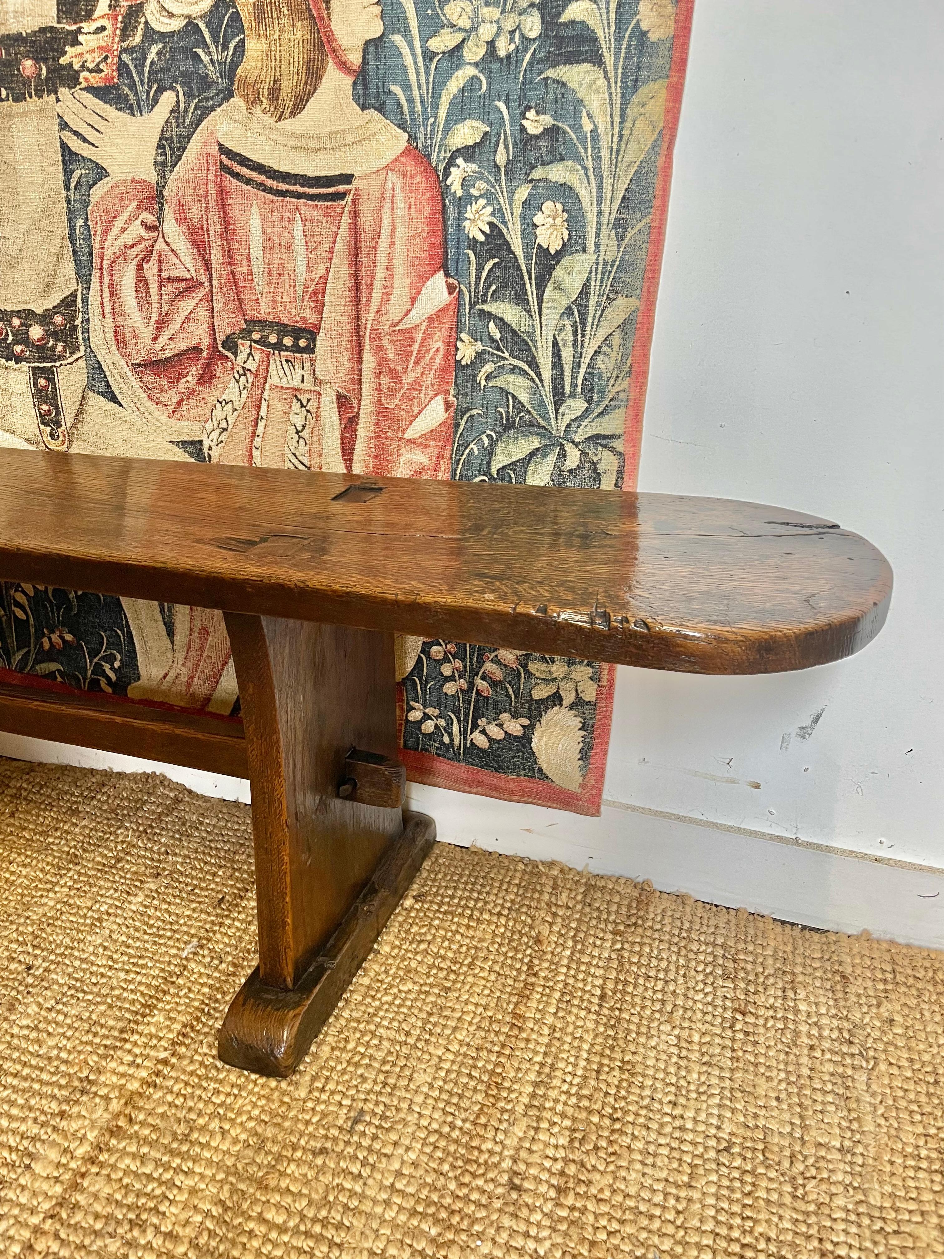 Long 19th century oak bench 3m For Sale at 1stDibs
