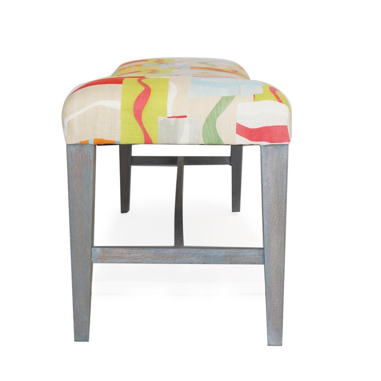 Long Accent Bench with Bowed Seat For Sale at 1stDibs